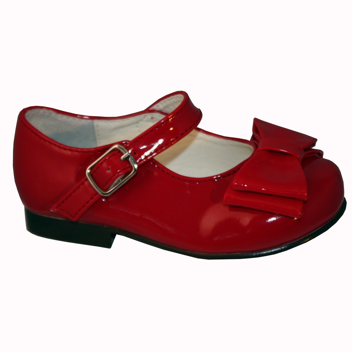 Girls Patent shoe with bow by Sevva (Camel Brown or Red) | Wonderland