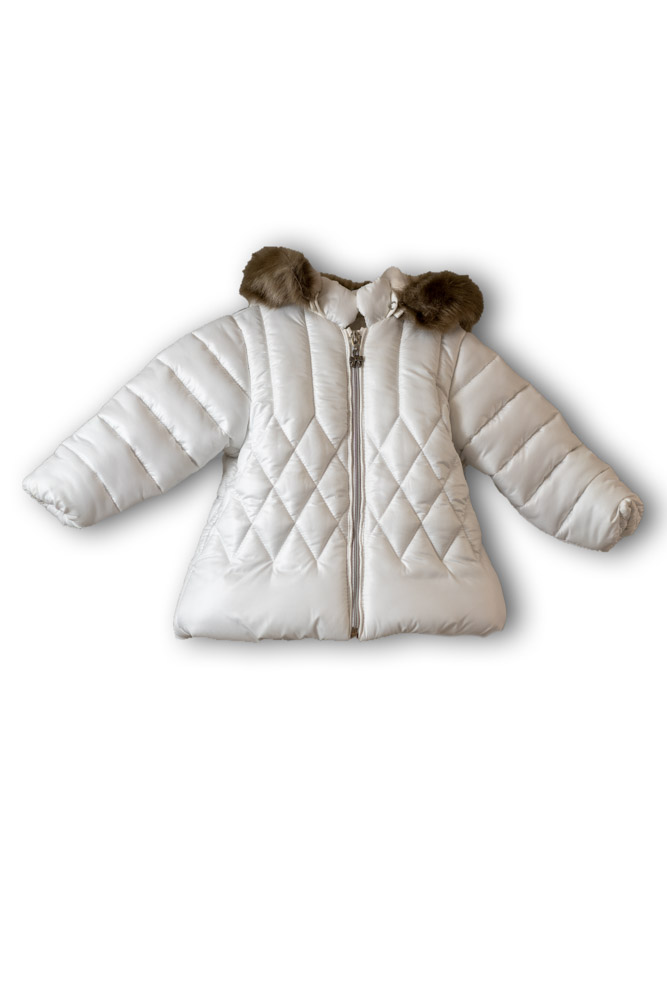 Baby Girls White padded jacket by Caramelo Kids | Wonderland